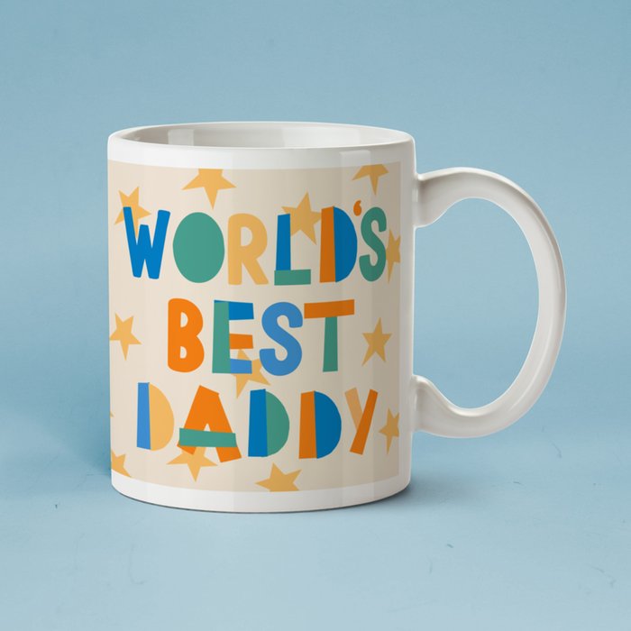 World's Best Daddy Bright Star Patterned Mug | Moonpig