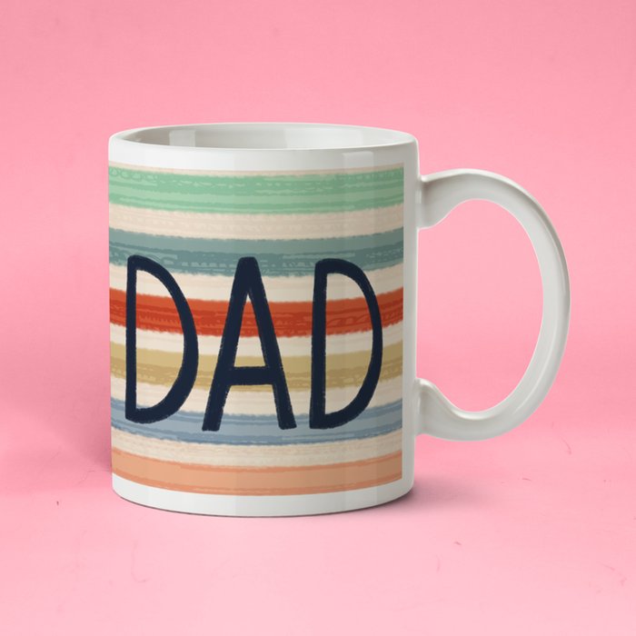 Handpainted Design Multicoloured Stripey No.1 Dad Mug | Moonpig