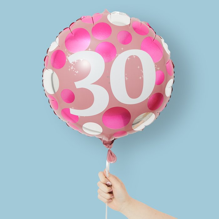 30th Pink Milestone Balloon | Moonpig