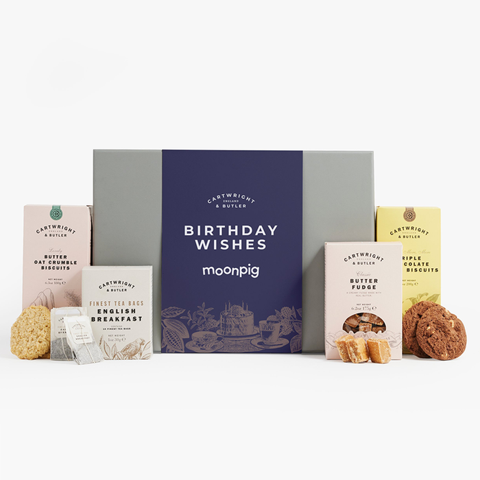 Birthday Wishes Tea and Biscuits Hamper | Moonpig