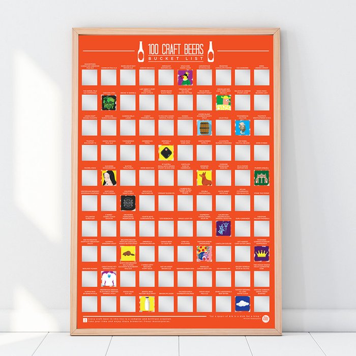 100 Craft Beers Scratch Poster | Moonpig