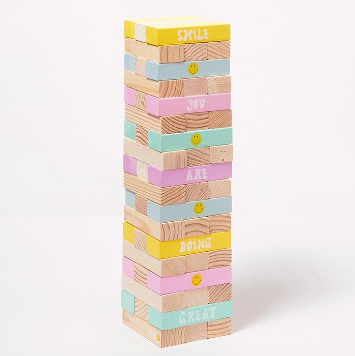 Sunnylife Smiley Giant Jumbling Tower (H 45 x W 12cm) | Moonpig
