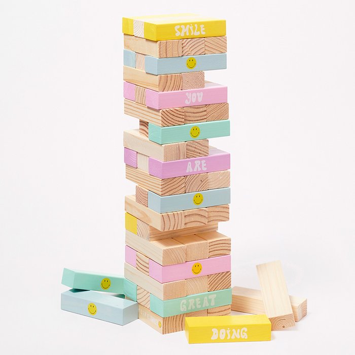 Sunnylife Smiley Giant Jumbling Tower (H 45 x W 12cm) | Moonpig