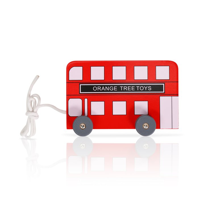 London Bus Pull Along Wooden Toy | Moonpig