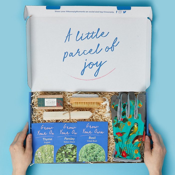RHS Gloves Gardener's Letterbox Gift Set with Herbs | Moonpig