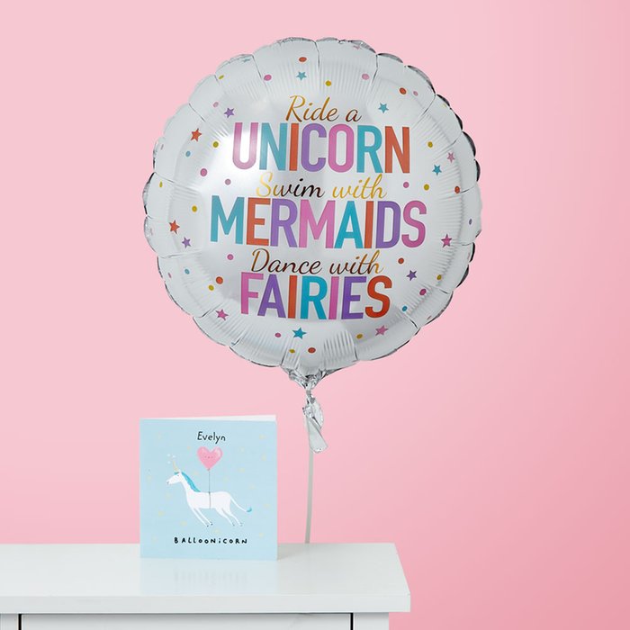 Unicorn Mermaid Fairy Balloon | Moonpig