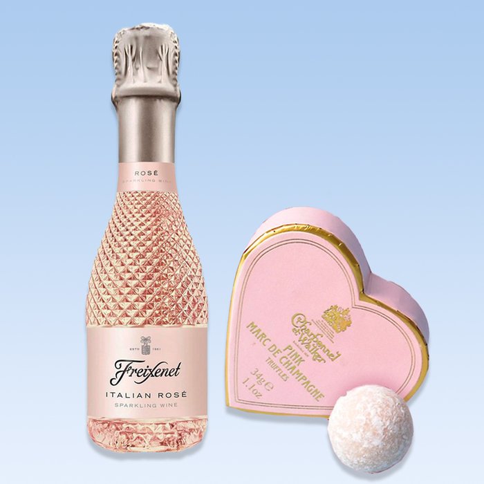 Mini Freixenet Sparkling Rosé 20cl & Charbonnel et Walker Pink Truffles ...