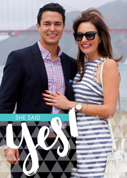 She Said Yes Personalised Photo Upload You're Engaged Card | Moonpig