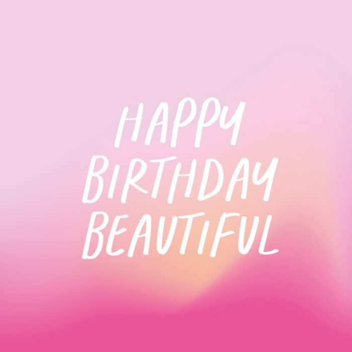 Pastel Coloured Typographic Happy Birthday Beautiful Card | Moonpig