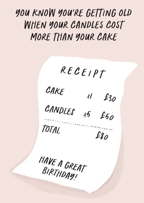 Illustration Of A Receipt Humorous Birthday Card | Moonpig