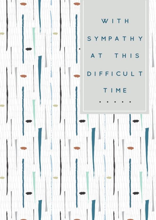 Modern With Sympathy At This Difficult Time Greetings Card | Moonpig