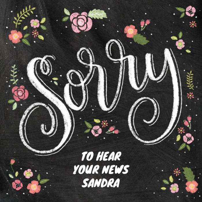 Bursts Of Floret Personalised Sorry To Hear Your News Card | Moonpig