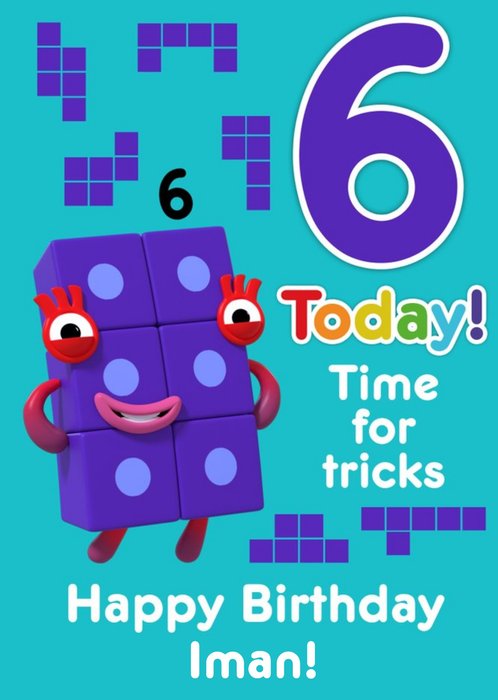 Numberblocks Time For Tricks 6th Birthday Card | Moonpig