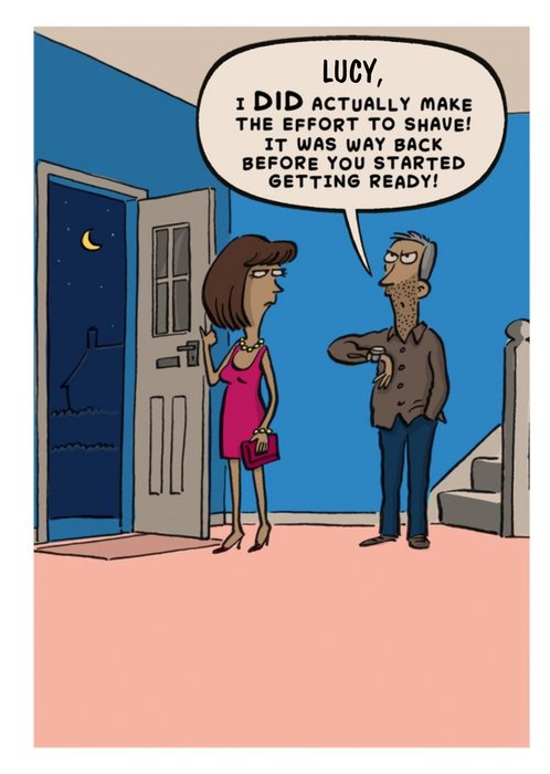 Funny Cartoon Getting Ready Birthday Card | Moonpig