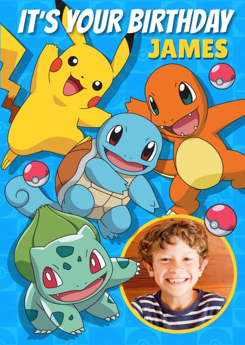 Pokemon Characters Photo Upload Birthday Card | Moonpig