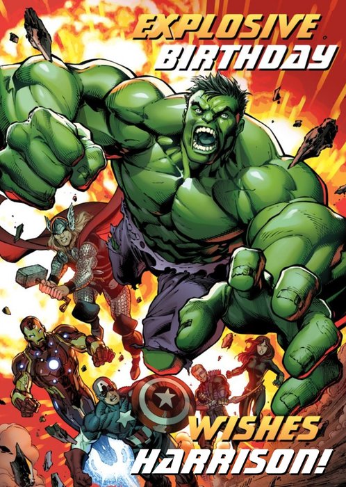 Marvel Avengers Birthday card - Explosive Birthday wishes | Moonpig