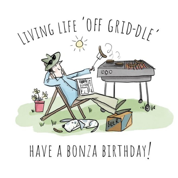 Emma Proctor Designs Living Life Off Gird-dle Bonza Birthday Card | Moonpig