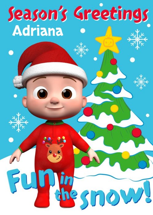 CoCo Melon Fun In The Snow Christmas Card | Moonpig
