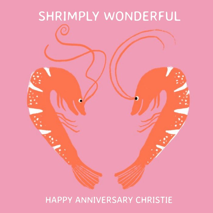 Illustration Of A Pair Of Shrimps In The Shape Of A Love Heart ...