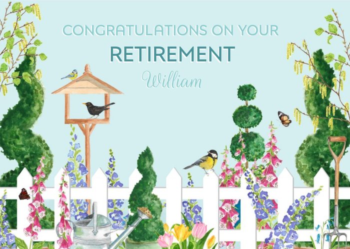 Retirement Garden Illustration Card | Moonpig