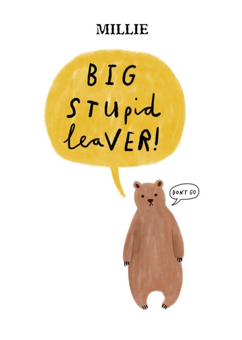 Cute Illustrative Editable Leaving Card | Moonpig