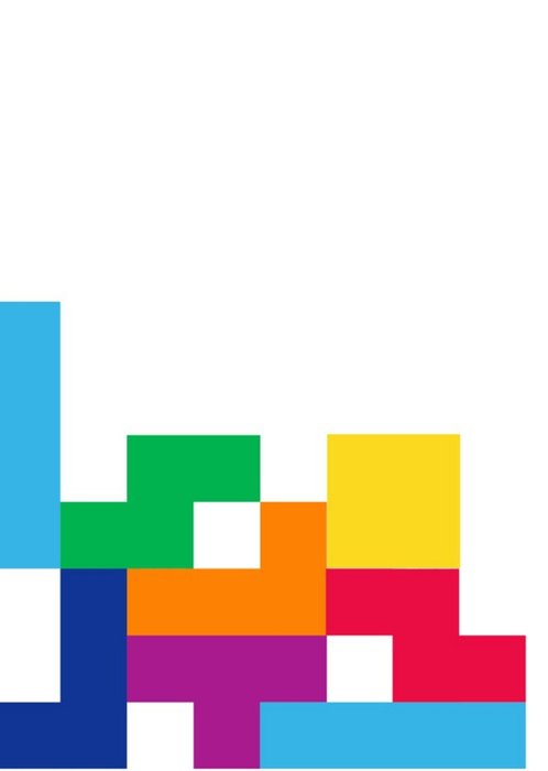 Tetris Bright Graphic Tetris Blocks Pattern Level 20 Birthday Card ...