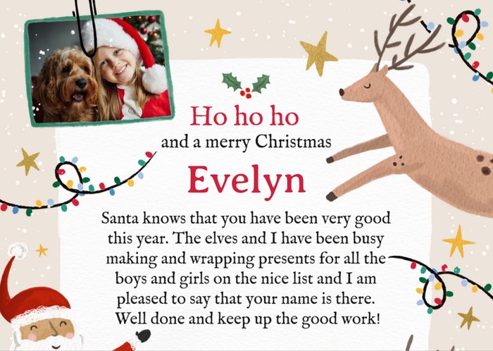 Enchanting Letter From Santa Hand Painted Personalised Photo Upload ...