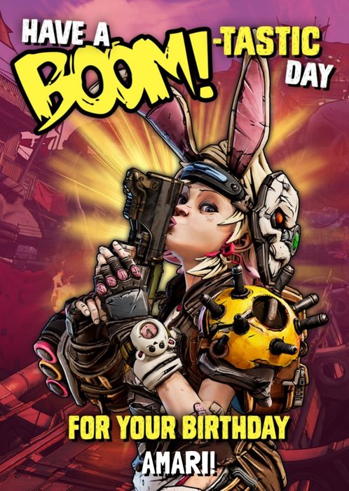 Illustrated Borderlands 3 Boom-Tastic Birthday Card | Moonpig