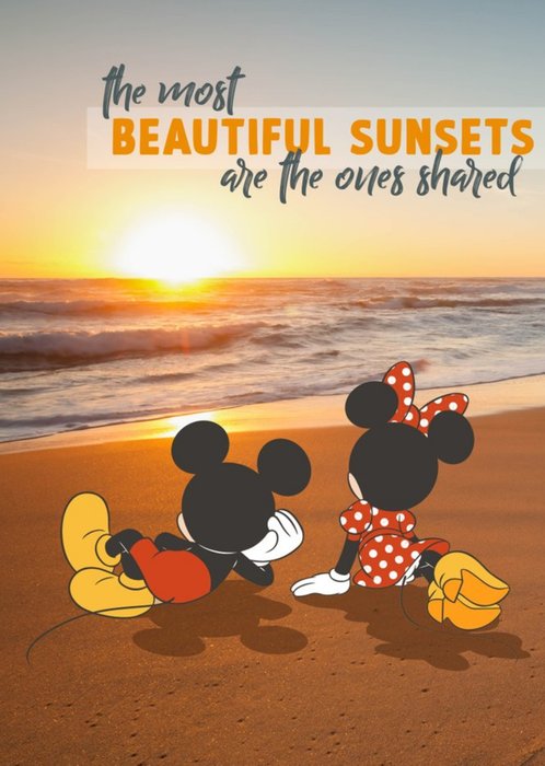 Disney Mickey and Minnie Mouse Beautiful Sunsets Card | Moonpig