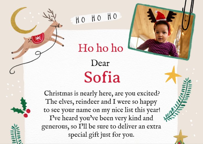 Traditional Letter From Santa Hand Painted Personalised Photo Upload ...