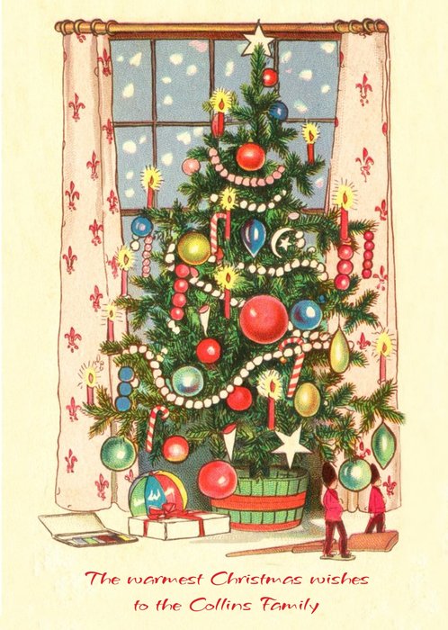 Christmas Tree Scene Personalised Card | Moonpig