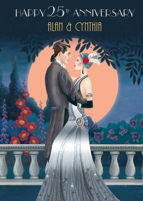 25th Anniversary Art Deco Card | Moonpig