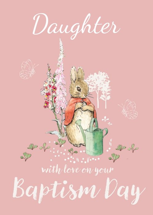 Peter Rabbit Illustration Daughter Baptism Card | Moonpig