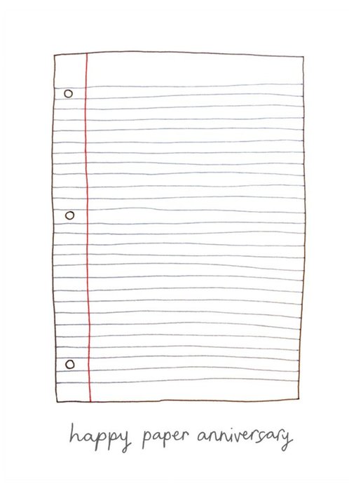 Illustrated Simple Happy Paper Anniversary Card | Moonpig