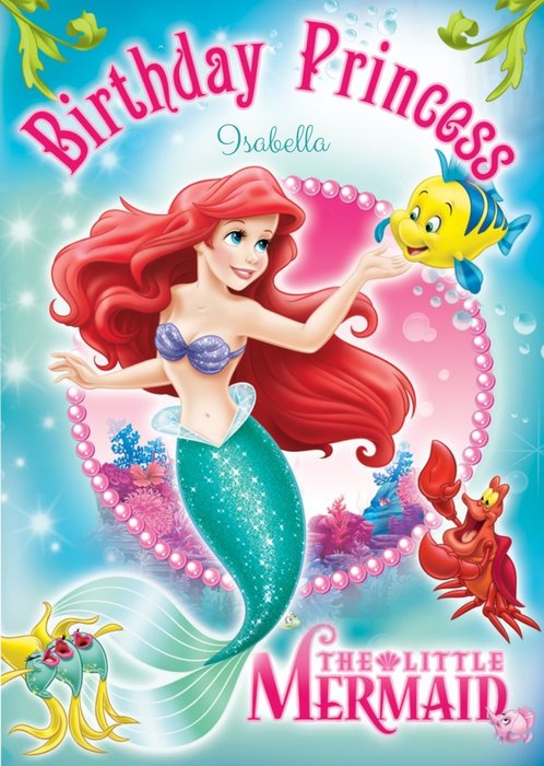 Disney Princess Ariel Personalised Happy Birthday Card | Moonpig