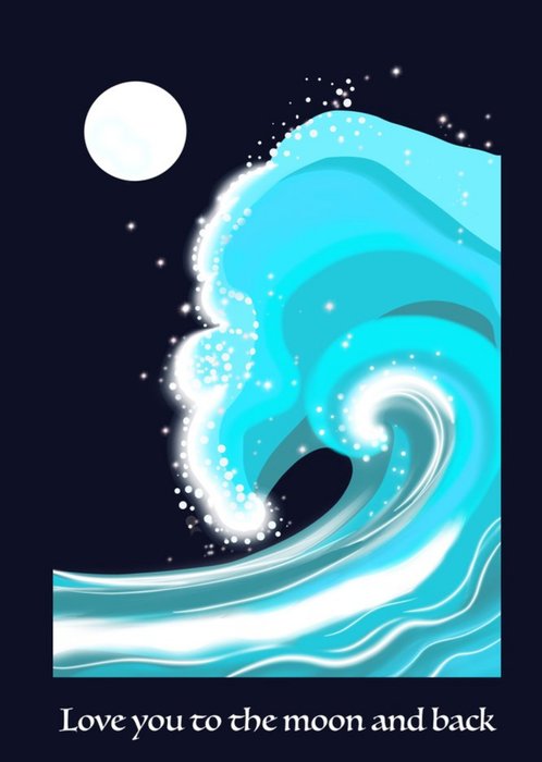 Wave Moon And Back Card | Moonpig