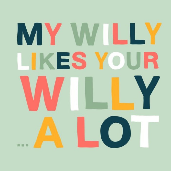My Willy Funny Typographic Card | Moonpig