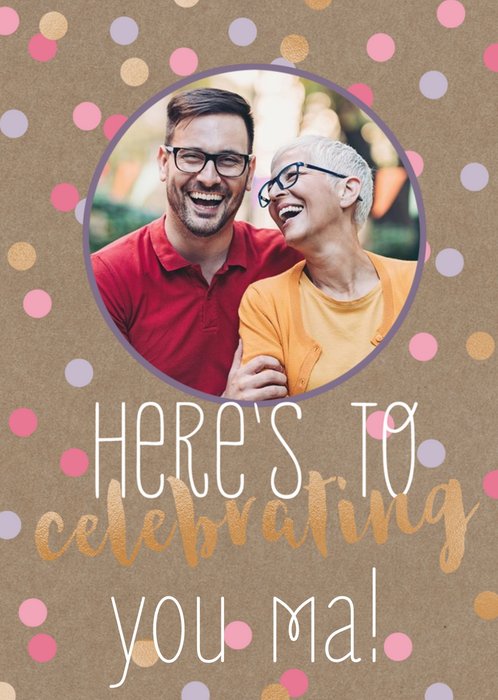 Photo Upload Here's to Celebrating You Ma! Birthday Card | Moonpig