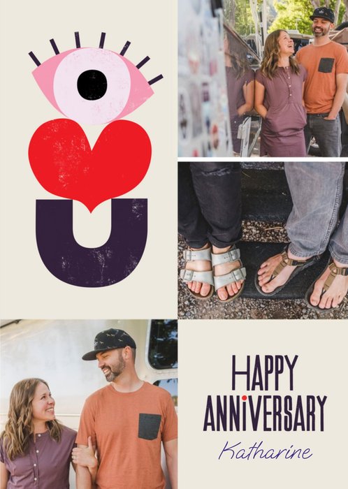 Kate Smith Co. Eye Heart U Anniversary Card | Moonpig