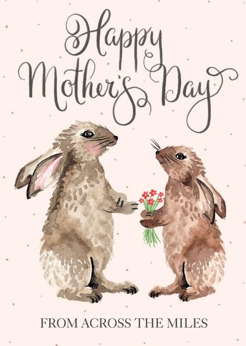 Okey Dokey Design Cute Illustrated Bunnies Mother's Day Card | Moonpig