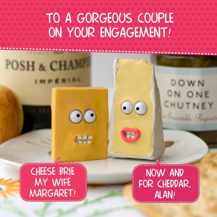 To A Cheesy Couple Funny Personalised On Your Engagement Card | Moonpig