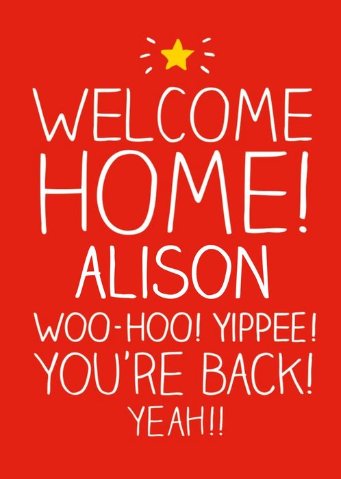 Happy Jackson Personalised Welcome Back Card | Moonpig