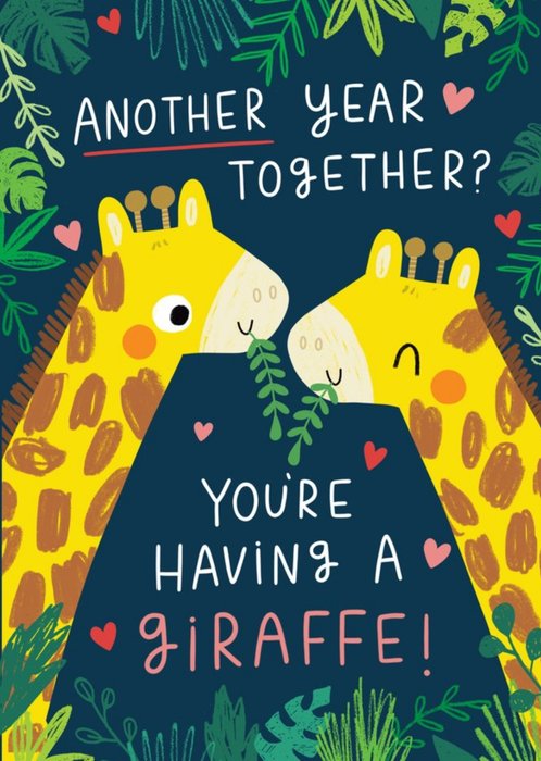 Jess Moorhouse Cute Illustrated Giraffes Anniversary Card | Moonpig