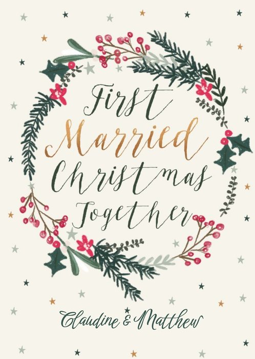 First Married Christmas Together Cute Christmas Card | Moonpig