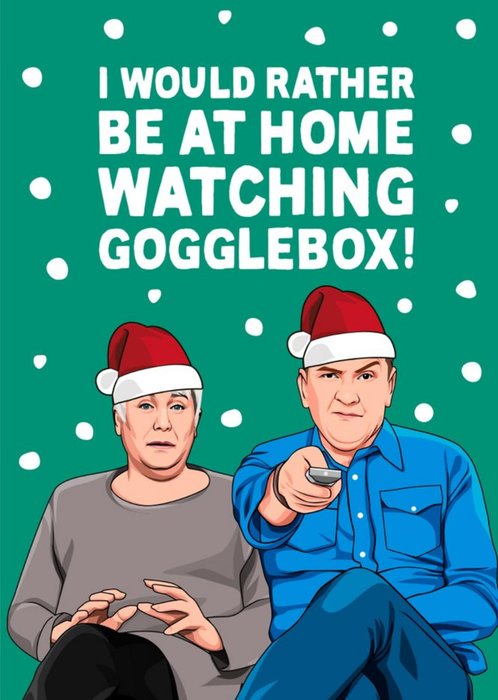 I Would Rather Be At Home Watching Funny Spoof Tv Christmas Card | Moonpig