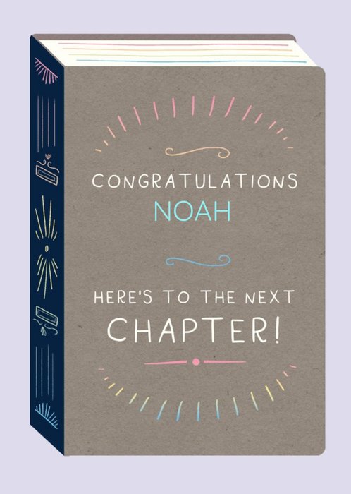 Editable Illustrative Book Congratulations Card | Moonpig