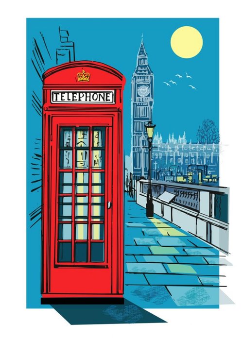 Red Telephone Box Birthday Card | Moonpig