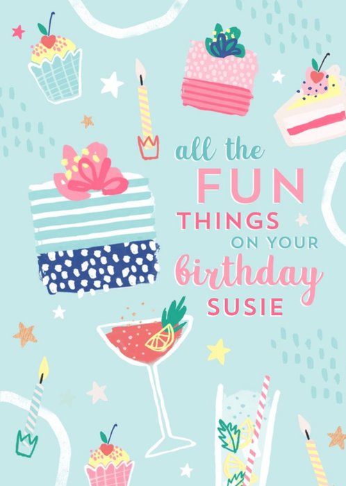 Modern Cake Cocktails All The Fun Things On Your Birthday Personalised ...