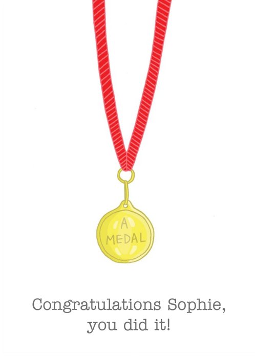 Customisable Medal Funny Congratulations Card | Moonpig
