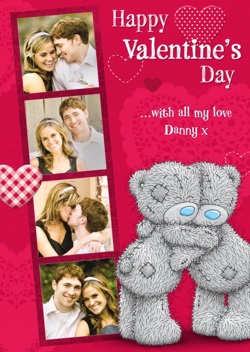 Tatty Teddy Love You With Envelope Of Hearts Personalised Photo Upload